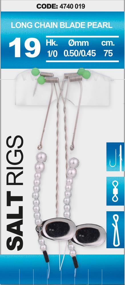 SPRO Salt Rig 19 - Long Chain Blade Pearl 1/0 - Buy cheap!