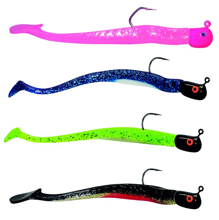 Hogy Paddle Shaker Tail 23cm with VMC Jig Head bone - Cheap Soft Lures
